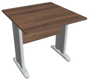 Stůl jednací rovný 80 cm - Hobis Cross CJ 800 Dekor stolové desky: ořech, Dekor lamino podnože: ořech, Barva nohou: Stříbrná