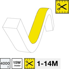SLC SM16028 LED pásek SLC NEON FLEX TOP 4000K 15W 1147LM 1-14M IP67 - TLG