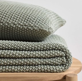 Polštář Nordic Knit z organické bavlny 50 x 50 cm šedomodrý