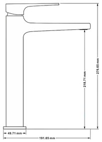 Mexen Lynx vysoká umyvadlová baterie, černá, 745910-70