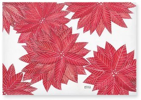 Lenbutik Lněné prostírání 48x32 cm Vánoční hvězda/ Poinsettia