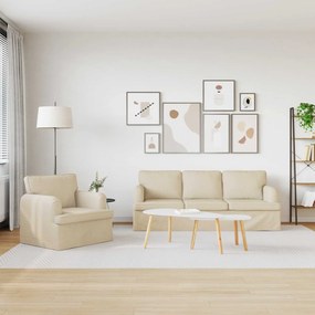 Set pohovek 2 ks Krémová textil 3407609