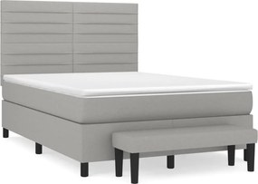 Box spring postel s matrací světle šedá 140 x 190 cm textil 3136669