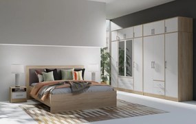 Ložnice Smart sonoma/ bílá komplet s postelí 160 cm