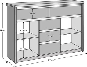 Komoda 2D5S, dub sonoma, NORTY TYP 10