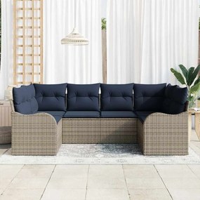 Set pohovek 6 ks Šedá [Syntetika]: Poly Ratan 3345845