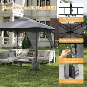 Costway Pavilon s moskytiérou 4 pytle s pískem a dvojitá střecha vodotěsný
