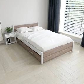 EB Postel z masivu IRIS DOUBLE - 180×200 cm Bílá/DUB LANÝŽ