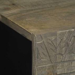 Příborník Světle Šedá 60X33,5X75 Cm Masivní Mangovníkové Dřevo Staré Dřevo