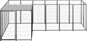 Psí kotec černý 4,84 m² ocel 3082211