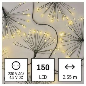 LED girlanda – nano svítící trsy,2,35m,čas. WW