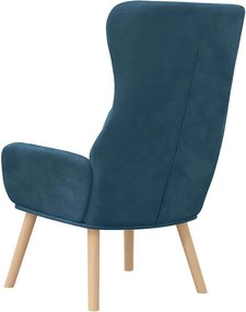 Relaxační křeslo modré samet 341361