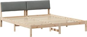 Rám postele s čelo hnědá a tmavě šedá 200 x 200 cm 3394329