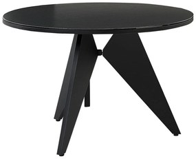 Kulatý zahradní jídelní stůl ⌀ 110 cm černý OLMETTO Beliani