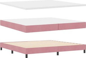 Postel s boxspringem s matrací s čelo Růžová 200 x 200 cm samet 3339133