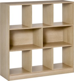 HOMCOM Knihovna 3-Úrovňová Úložná Police pro Kancelář a Obývací Pokoj Dub 97,5 x 30 x 100 cm | Aosom