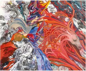 Yulia Novikova | Kůň oheň Rám: Dubový, Velikost: 70 x 100 cm