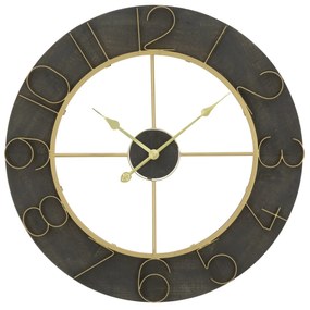Zlato-černé kovové nástěnné hodiny Mauro Ferretti Ternana, 70 cm