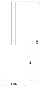 AQUALINE - BAMBUS WC kartáč na postavení, bambus, BI004