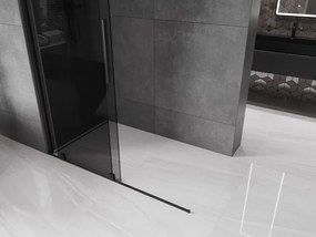 Mexen Velar, sprchová zástěna s posuvnými dveřmi Walk-in 130 x 200 cm, 8mm šedé sklo, černá matná, 871-130-000-43-70