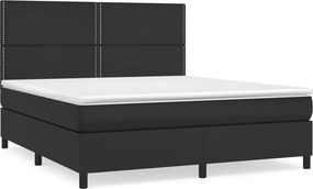 Box spring postel s matrací černá 180x200 cm umělá kůže 3142797