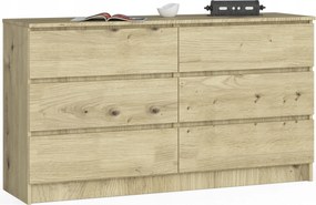 Komoda skříňka K140 6 zásuvek dub artisan Akd