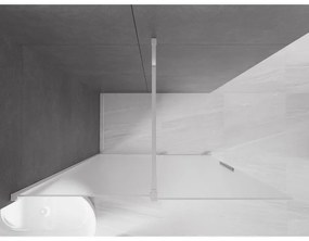 Mexen Velar, sprchová zástěna s posuvnými dveřmi Walk-in 130 x 200 cm, 8mm sklo námraza, chromová, 871-130-000-33-01