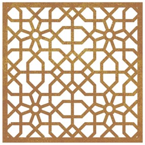 Zahradní nástěnná dekorace 55 x 55 cm corten Maurský design