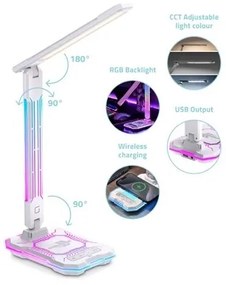 LED RGB Stmívatelná nabíjecí dotyková stolní lampa LED/7,5W/5V 2700-5300K bílá