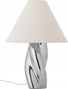Bloomingville Silva Stolní lampa 49 cm Lněná Abažurová Stříbrná Lesklá