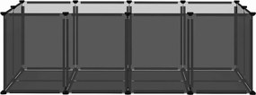 Klec pro malá zvířata černá 144 x 74 x 46,5 cm PP a ocel 340571