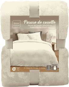 Krémové 3dílné povlečení na dvoulůžko/prodloužené z mikroflanelu 240x220 cm Flanou – douceur d'intérieur