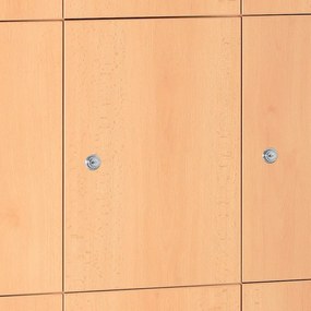 Dřevěná odkládací skříňka s úložnými boxy, 12 boxů, bříza