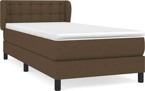 Box spring postel s matrací tmavě hnědá 90x200 cm textil 3126536