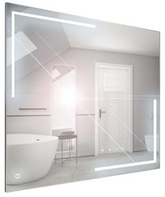 BPS-koupelny Zrcadlo závěsné s pískovaným motivem a LED osvětlením Nikoletta LED 3 Typ: dotykový vypínač, Rozměry (cm): 60x65 - (Nikoletta LED 3/60)