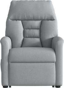 Elektrické zvedací polohovací křeslo světle šedé textil 3303052