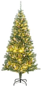 vidaXL Umělý vánoční stromek s 300 LED a sadou koulí zasněžený 240 cm