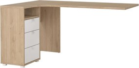 Deska rohového psacího stolu Sigal 150 x 99,6 cm, hikora jackson / bílá