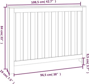 vidaXL Kryt na radiátor 108,5x19x84 cm masivní borové dřevo [822575] Barva: Přírodní