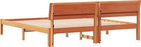 Rám postele s čelo Hnědá 200 x 200 cm Masivní borové dřevo 3385744