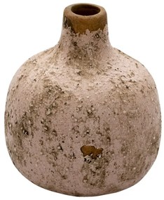 Růžová keramická váza s patinou Paul – 9x9 cm