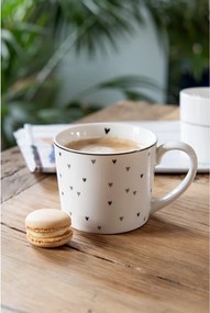 Bílý hrnek se srdíčky Lovely Day - 12*8*7 cm / 275 ml