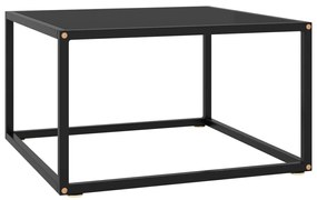 Konferenční stolek černý s černým sklem 60 x 60 x 35 cm - Default Title