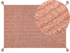 Bavlněný koberec 160 x 230 cm oranžový MUGLA Beliani