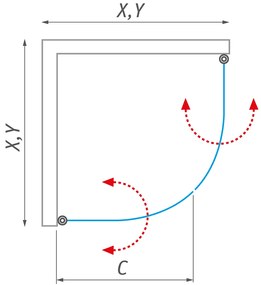 Roth Čtvrtkruhový sprchový kout TR1 - bez vaničky Varianta: rozměry: 100x100 cm - (TR11000 - 722-1000000-01-02), Barva profilů a typ výplně: profily: stříbrná (elox), výplň: transparent