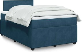 Box spring postel s matrací modrá 120 x 200 cm samet 3287708
