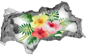 Wallmuralia Samolepící díra nálepka Hawajské květiny 95x73 cm
