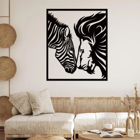dřevo života Dřevěný obraz LVA SE ZEBROU Zvolte rozměr (cm): 40x47, Zvolte barvu dekoru: Černá