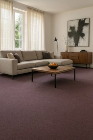 Tapibel, Metrážový koberec Cobalt SDN 64096 - AB tmavě fialový, zátěžový, na míru, šíře 4m, fialová, ab (mřížka), chodba / předsíň