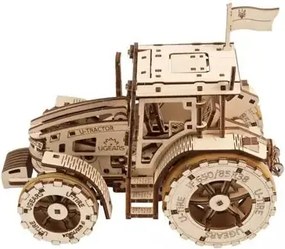 Ugears 3D dřevěné mechanické puzzle Traktor vítězí / od 14 let / 272 d